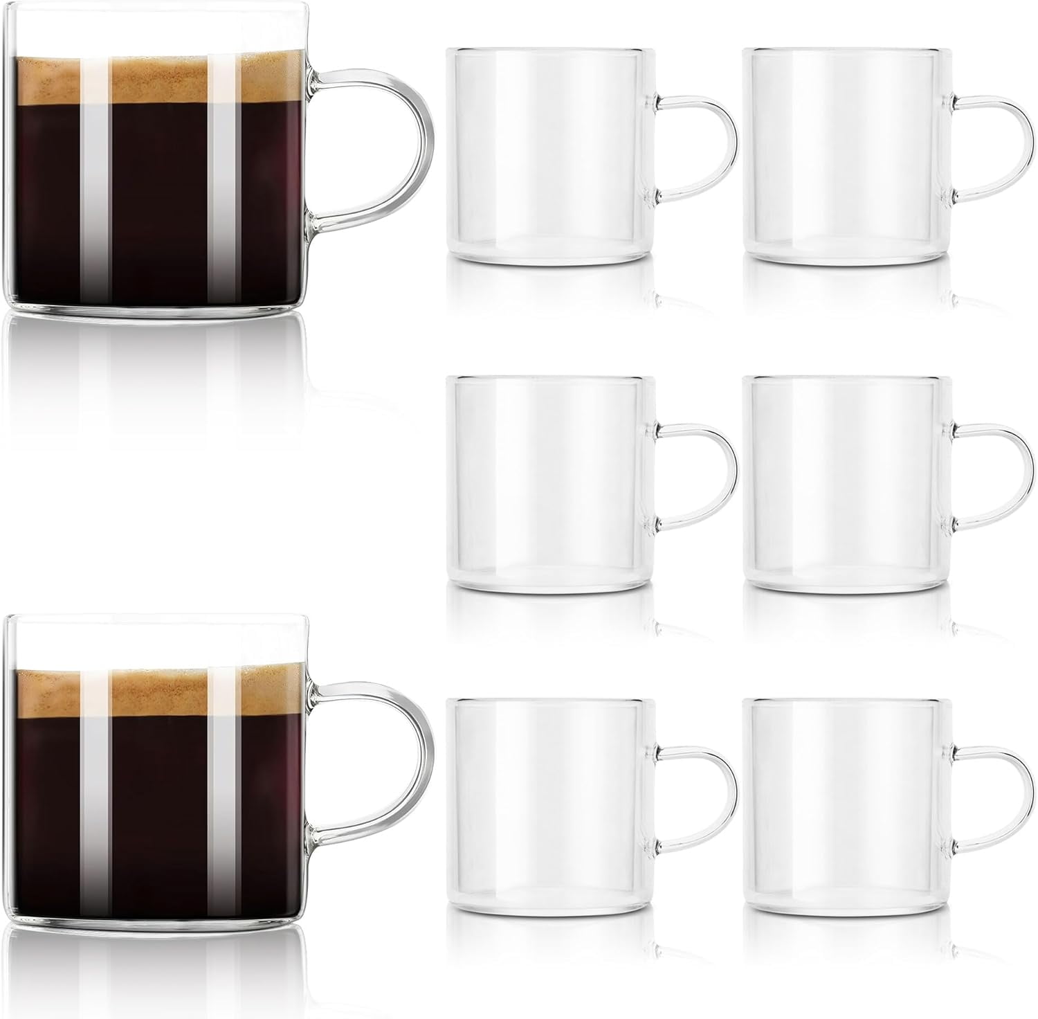 4oz Espresso Cups Espresso Shot Glasses with Handle, Small Glass Coffee ...