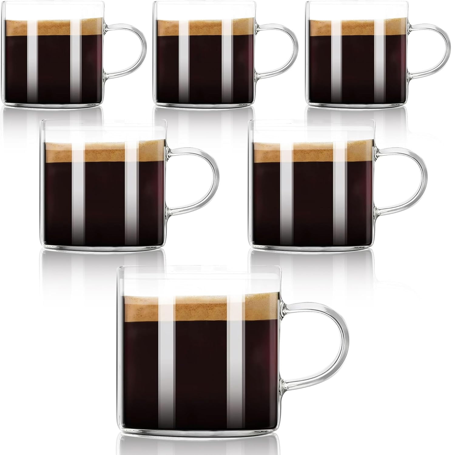 4oz Espresso Cups Espresso Shot Glasses with Handle, Small Glass Coffee ...