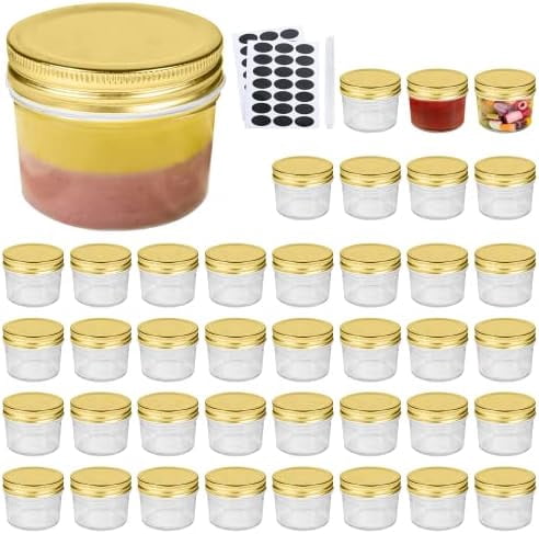 4oz Glass Jars With Lids,Small Mason Jars Wide Mouth,Mini Canning Jars ...