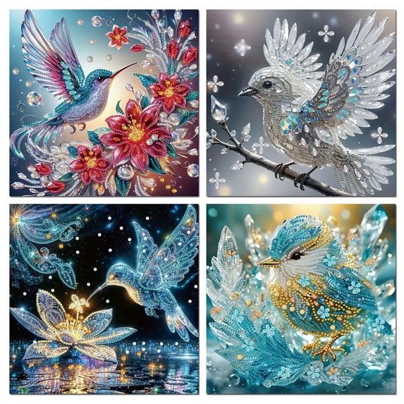 4pack Diamond Art Kits for Adults,Special Shaped Bird 5D DIY Diamond ...