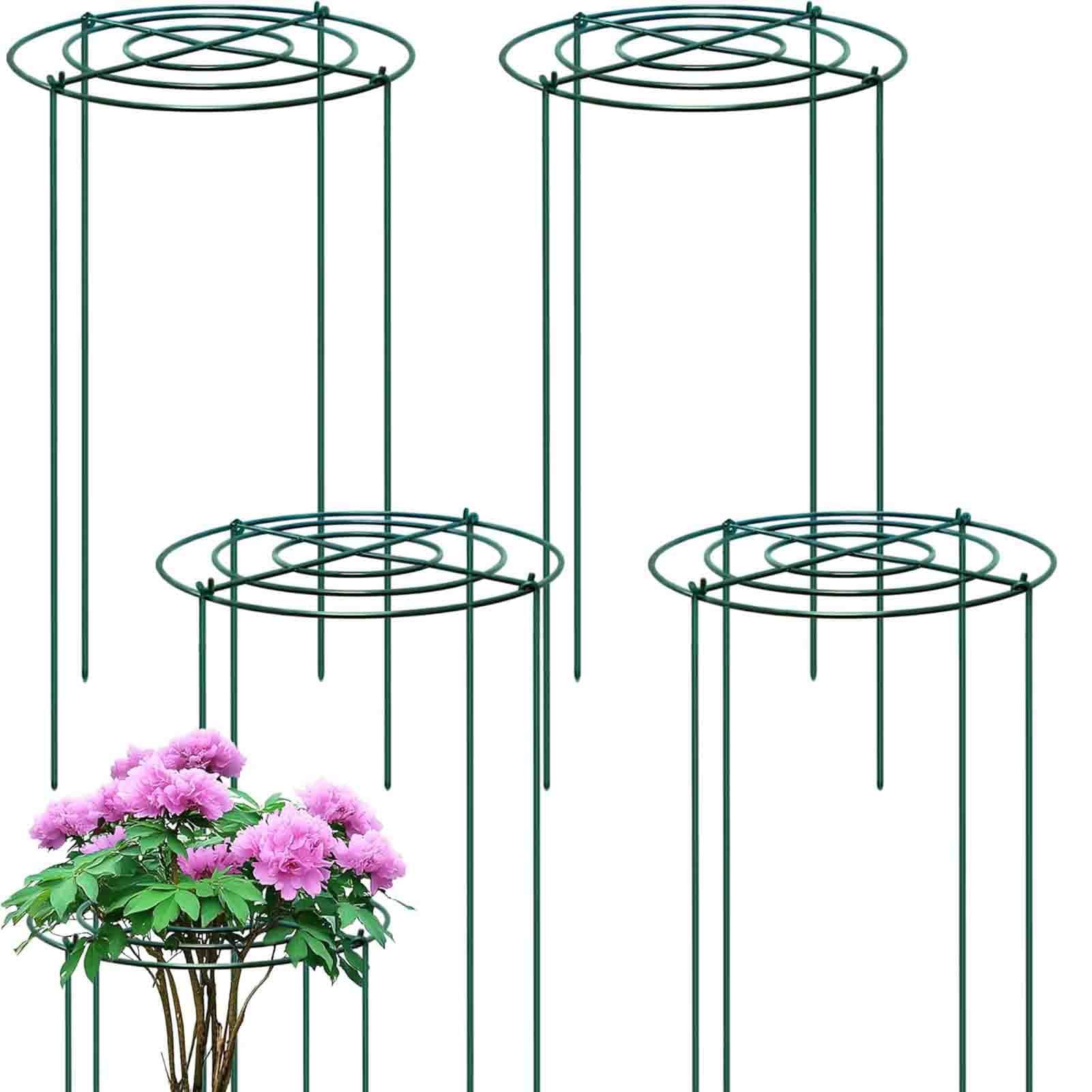 4pack Peony Cages and Supports,24"Four Legs Peony Cage,Heavy-Duty ...