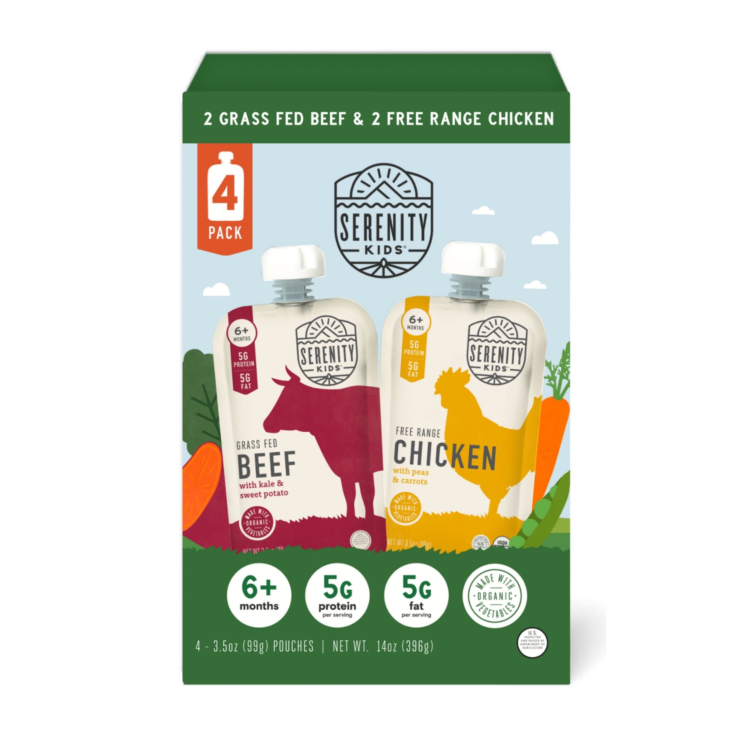 Serenity Kids Free Range Chicken & Grass Fed Beef Stage 2 Baby Food ...