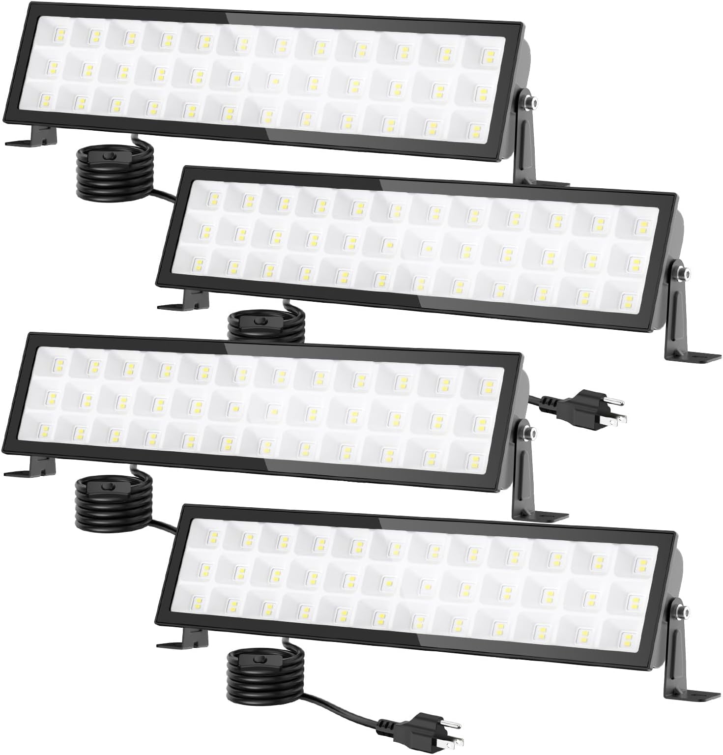 4pack Shop Lights,100w Shop Light,14000lm Bright Plug In Garage ...