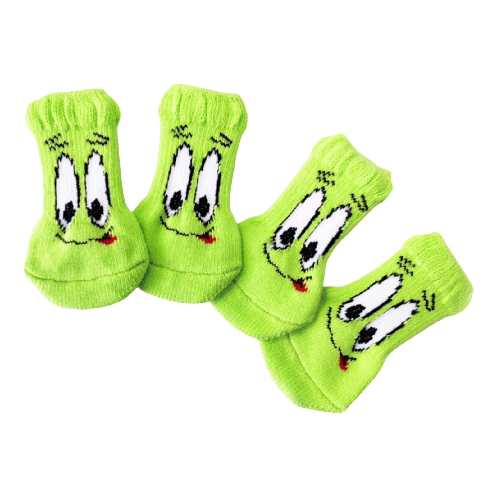 4pack Thickening Pet Socks Green Eyes Pattern Socks Elasticity Dog Warm ...