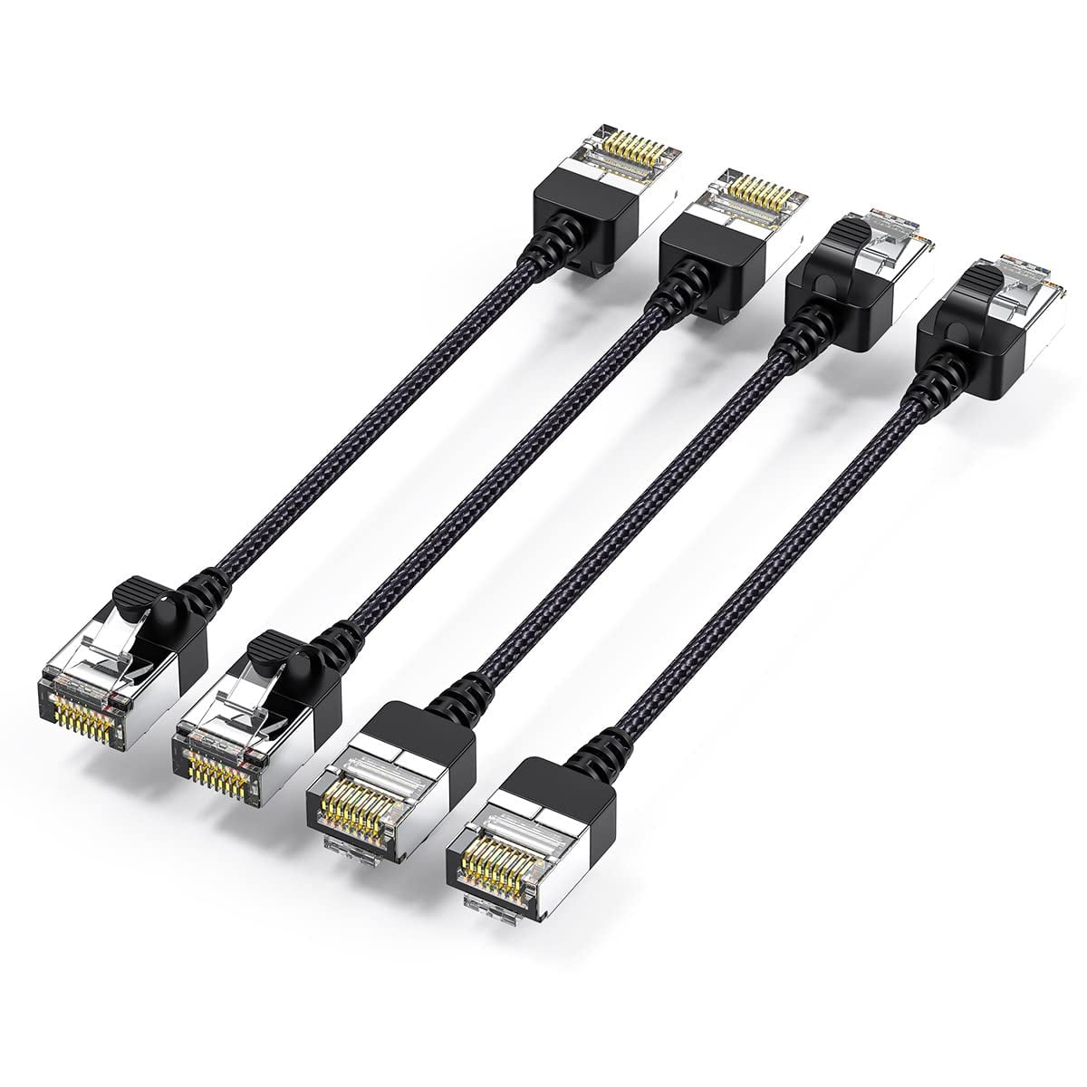 4pack Ultra-Slim Cat6 Series Patch Cables 0.6FT Short,High Speed Slim ...
