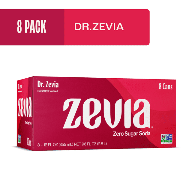 (4pack) Zevia Zero Calorie, No Sugar Dr. Zevia Soda Pop, 12 fl oz, 8 Pack Cans - Walmart.com