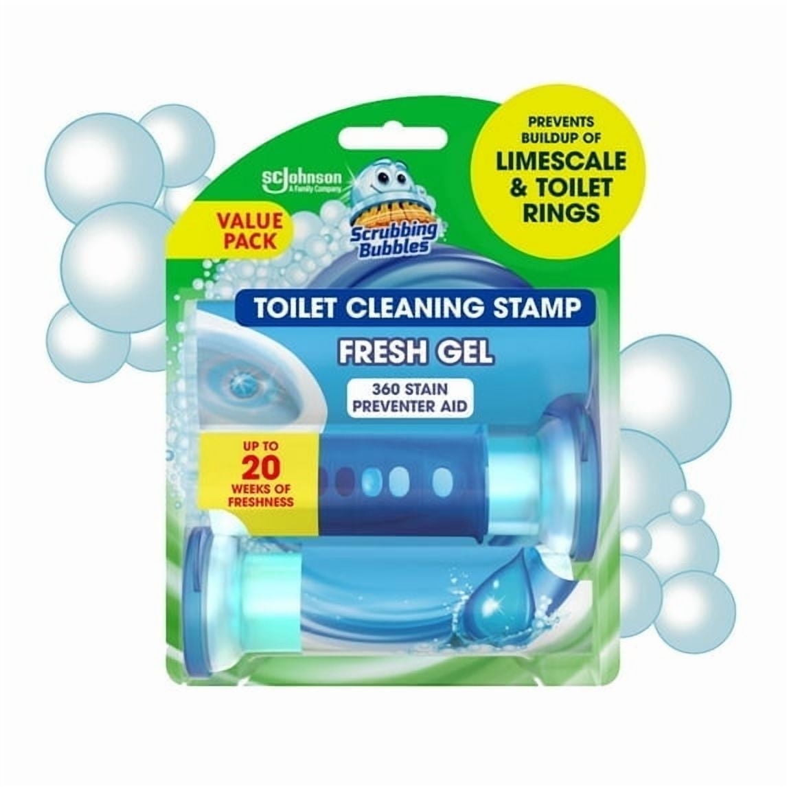 4pack of Scrubbing Bubbles Fresh Gel Toilet Cleaning Stamp, Rainshower ...