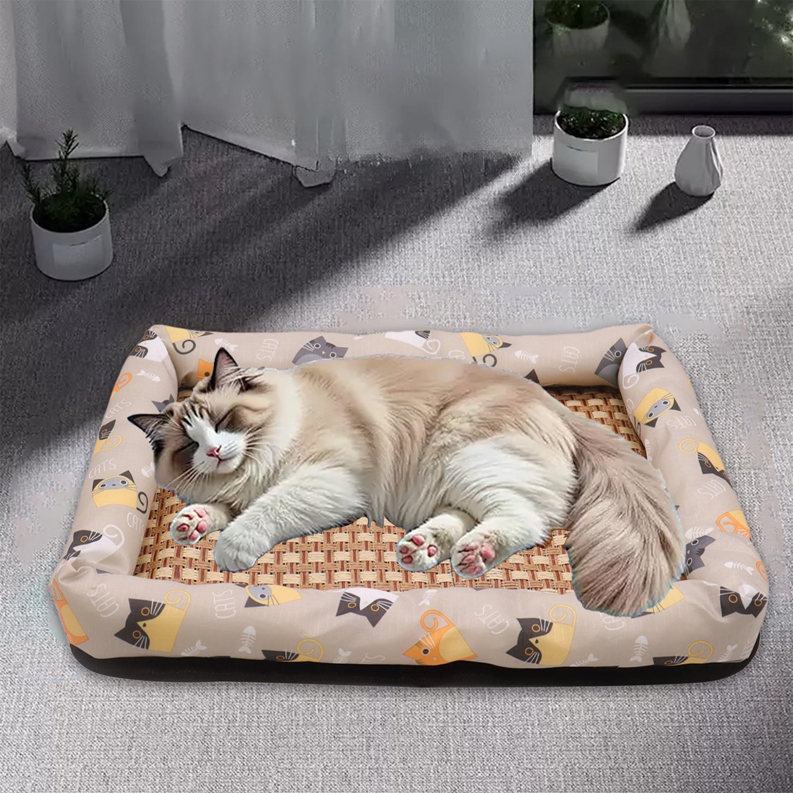 4packs Ice Rattan Cooling Bed for Cats Dogs, Pet Ice Pad Mat Pet ...