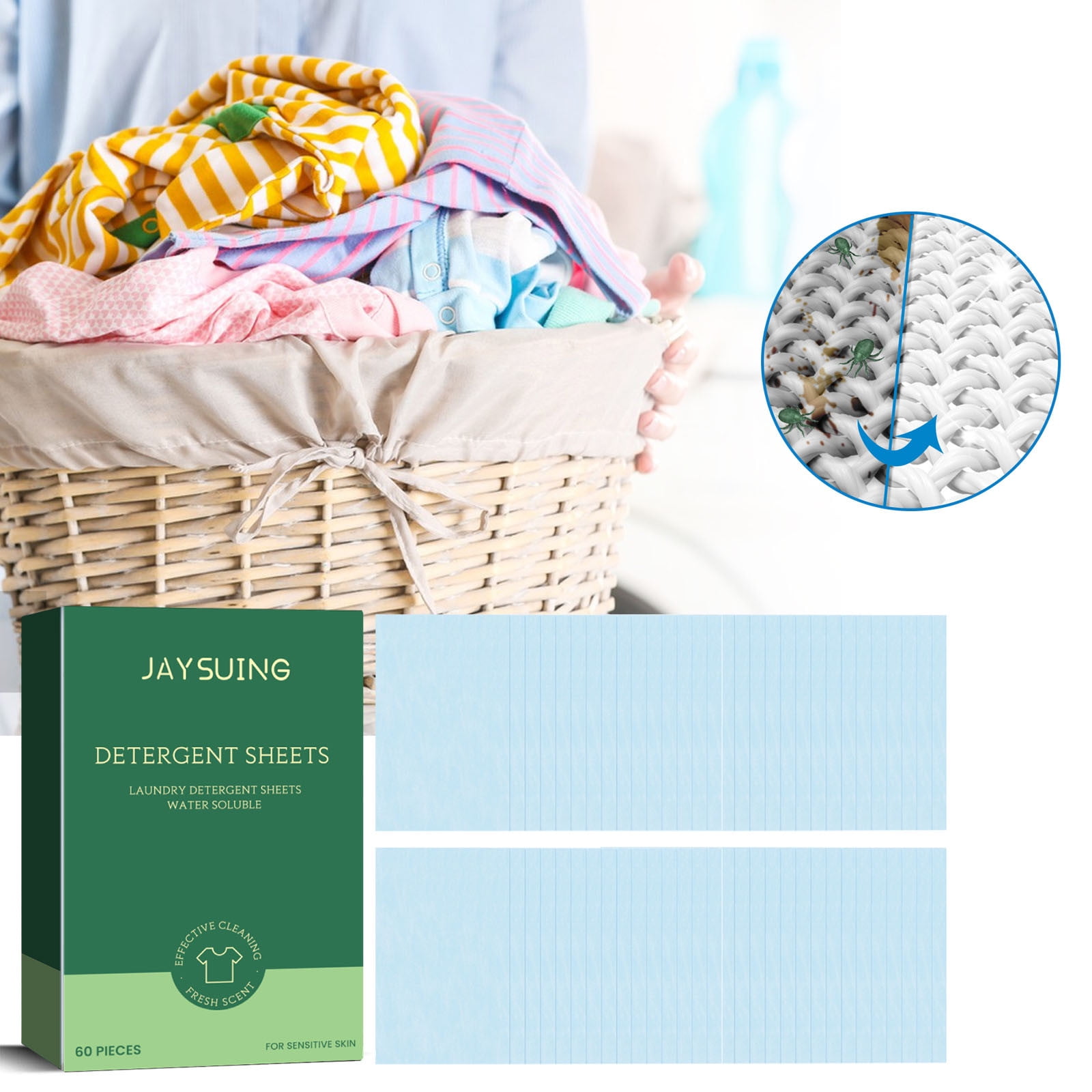 4packs Laundry Detergent Sheets Sustainable Sanitizer Strips Ideal For ...