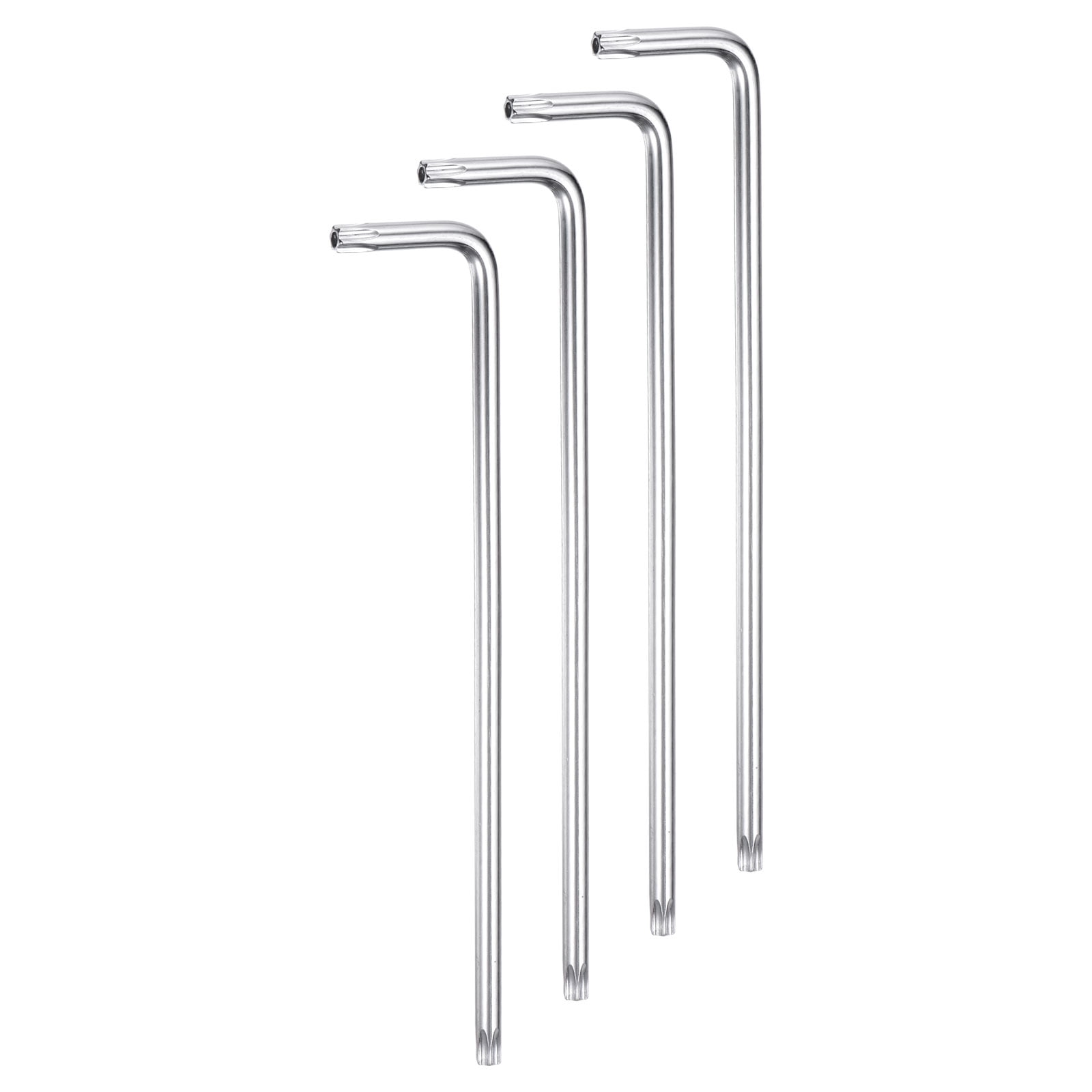 4packs T30 Long Arm Tamper Proof Torx Wrench Star Keys, S2 Steel Chrome ...