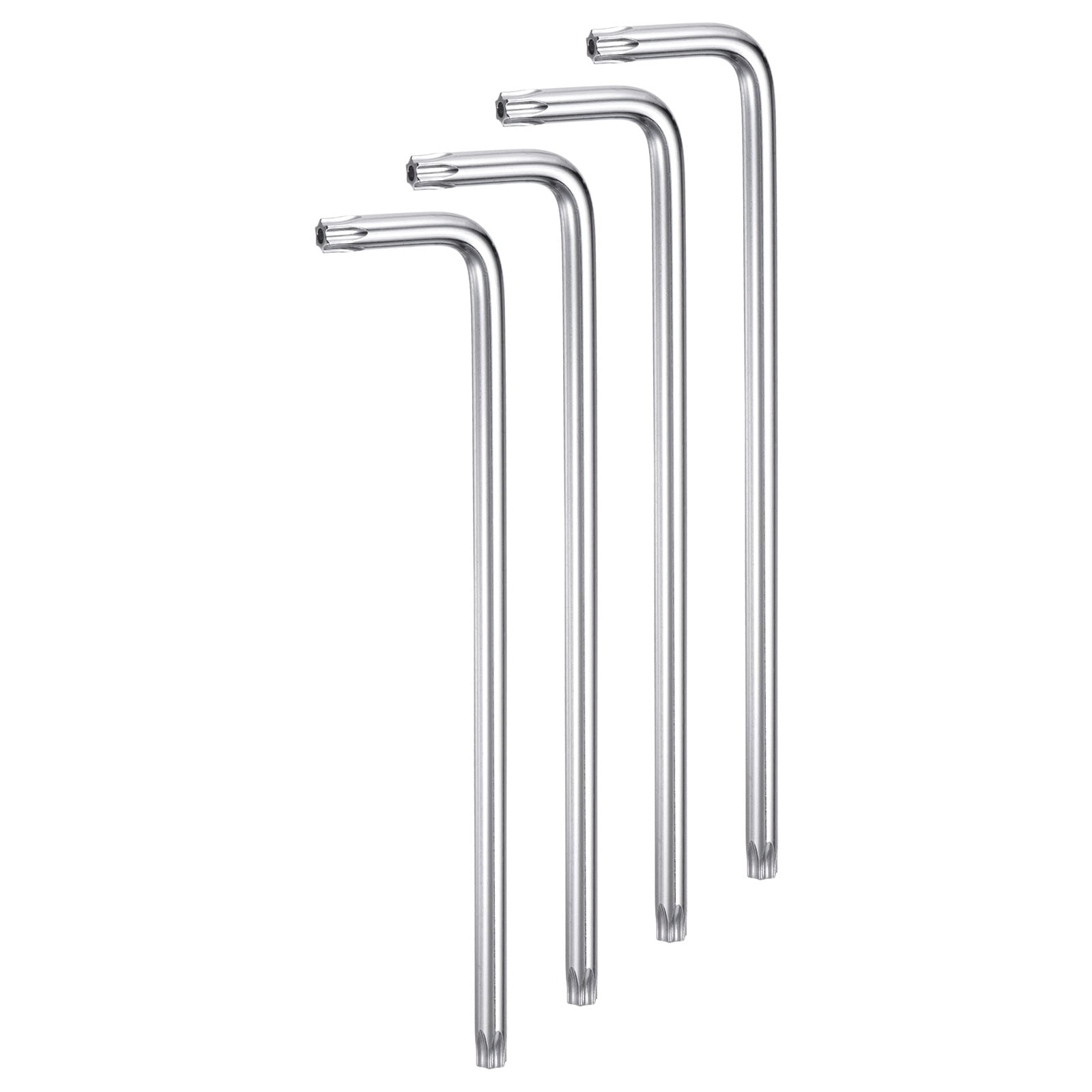 4packs T45 Long Arm Tamper Proof Torx Wrench Star Keys, S2 Steel Chrome ...
