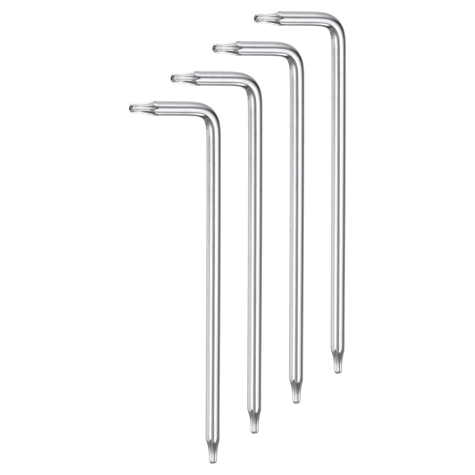 4packs T7 Long Arm Tamper Proof Torx Wrench Star Keys, S2 Steel Chrome ...
