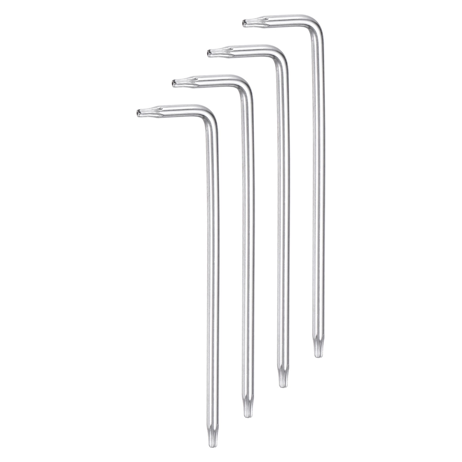 4packs T8 Long Arm Tamper Proof Torx Wrench Star Keys, S2 Steel Chrome ...