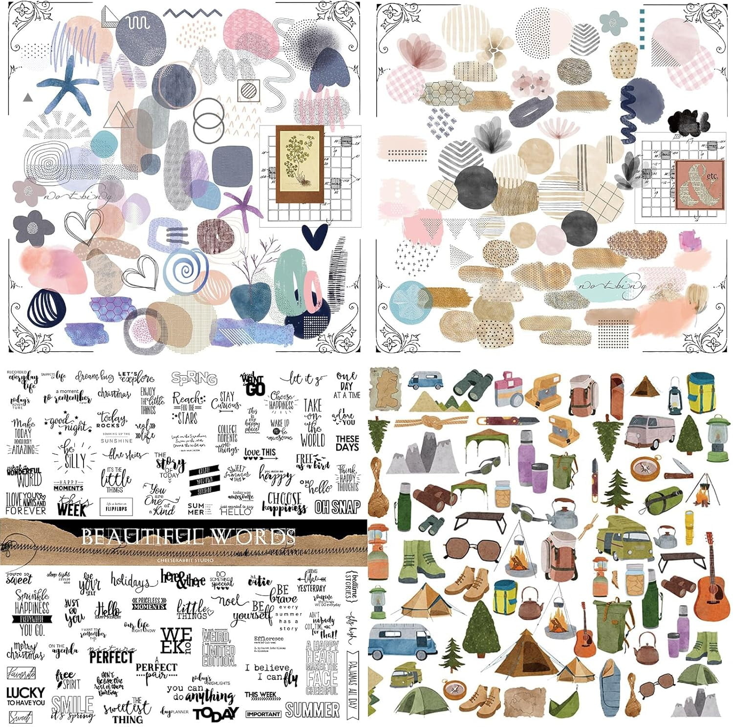 4packs Vintage Junk Journal Items Die Cut Cutout Translucent Paper ...