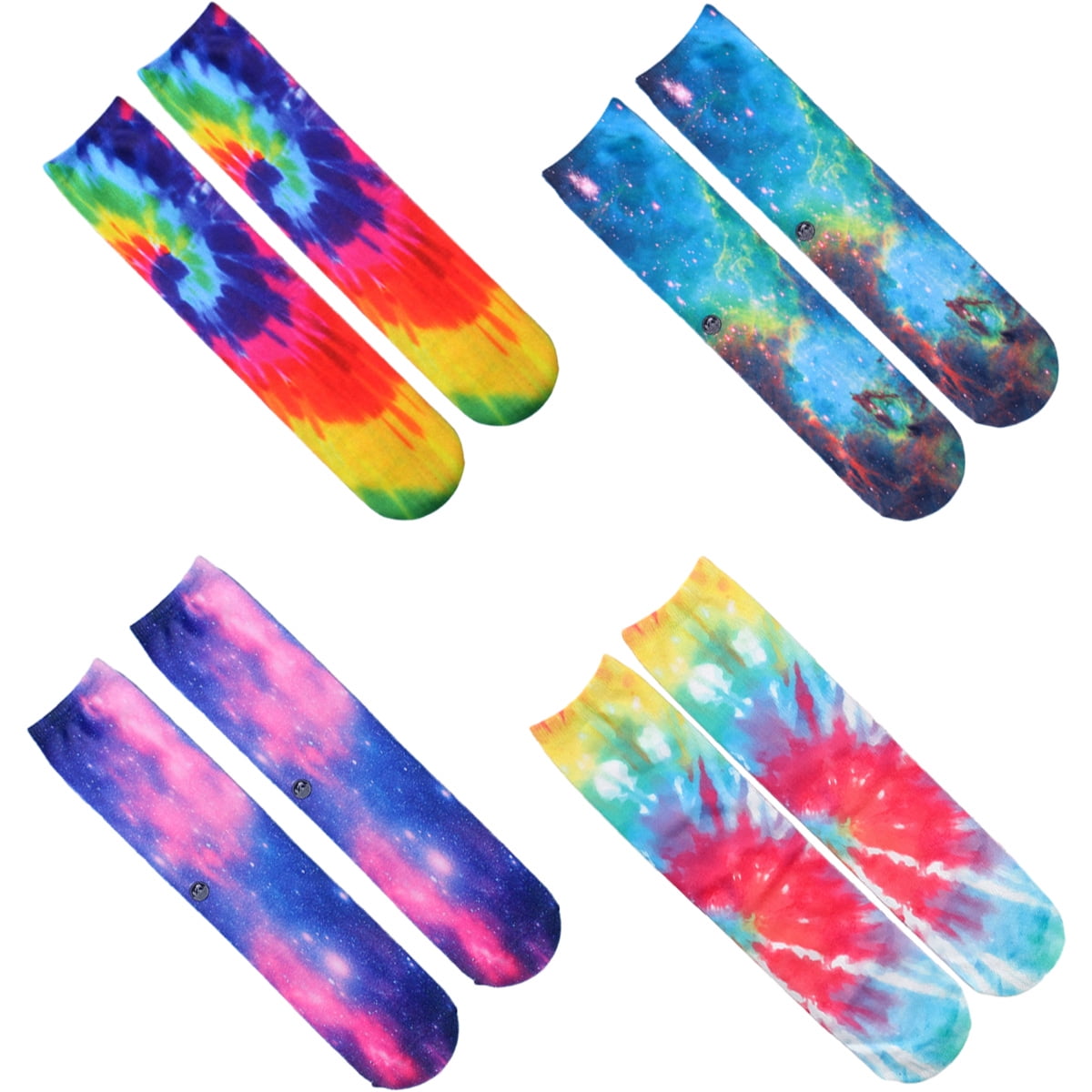 4pair Mens Womens Funny Novelty Crew Socks Crazy Cool 3D Printed Design ...
