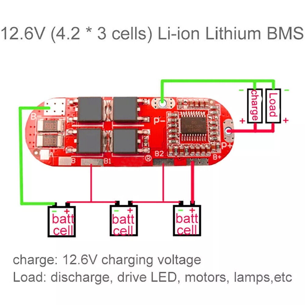 4pc 3S 4S 5S BMS 25A 18650 Lithium Battery Protection Circuit Charging Board DIY - Walmart.com