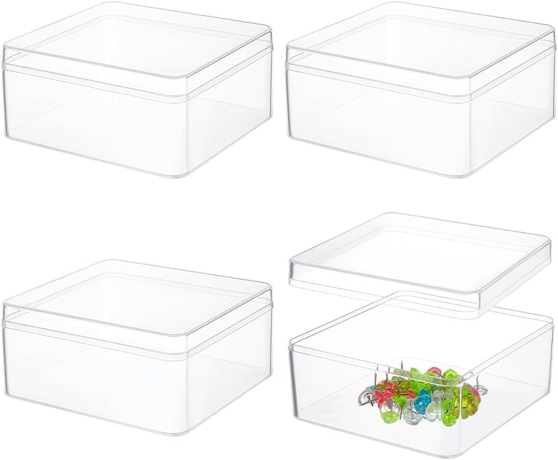 4pc 4Pcs Acrylic Storage Boxes with Lids 4.7x5x2.3inch Square Storage ...