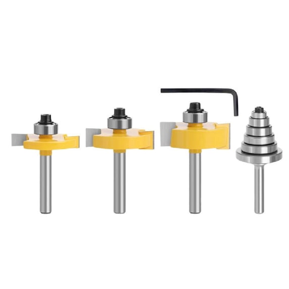 4pc Adjustable Wood Routers Bit Set Coating to Accumulation of Wood ...