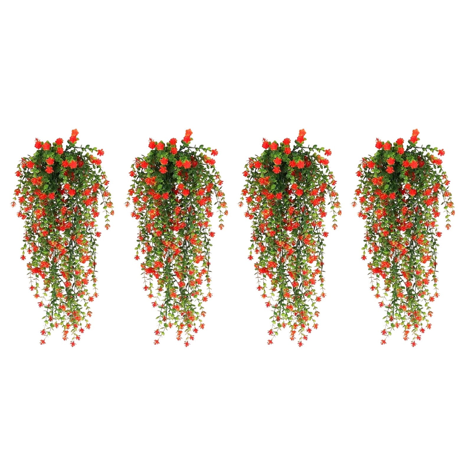 4pc Artificial Flower Vines, Plastic Hanging Flowers, UV Resistant ...