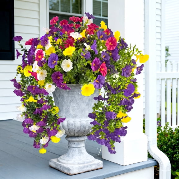 Artificial Flowers for Outdoors, 12 Bundles Multicolor Silk Fake Flower ...