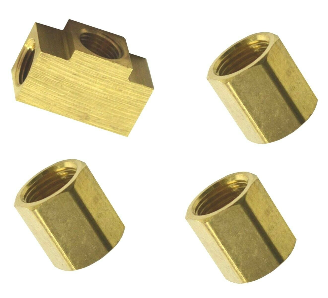 4pc Brass Tee and Three Union Brake Fitting Set 1972 Chevy and GMC ...