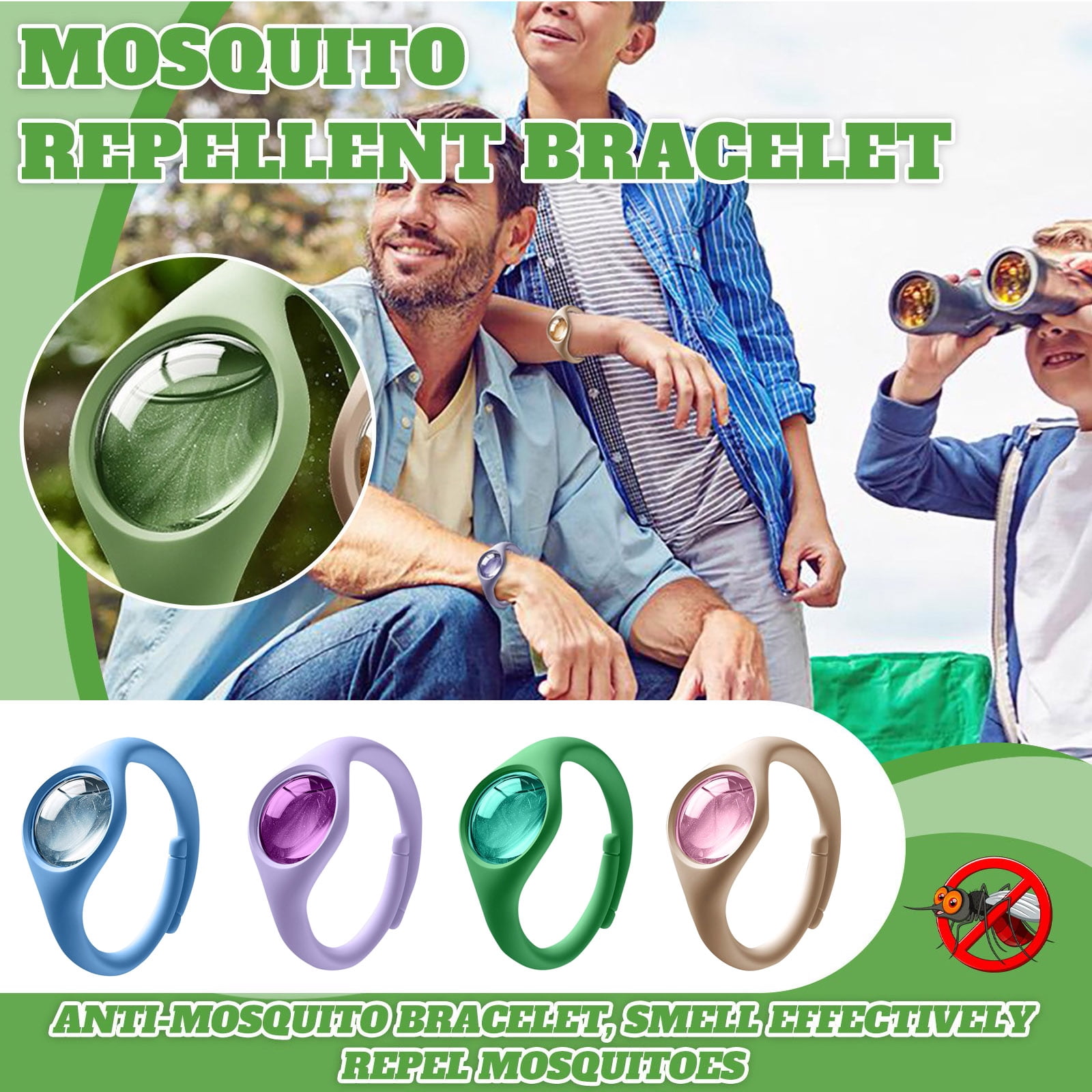 4pc Bug Repellent Bracelets for Adults – Waterproof Silicone Adjustable ...