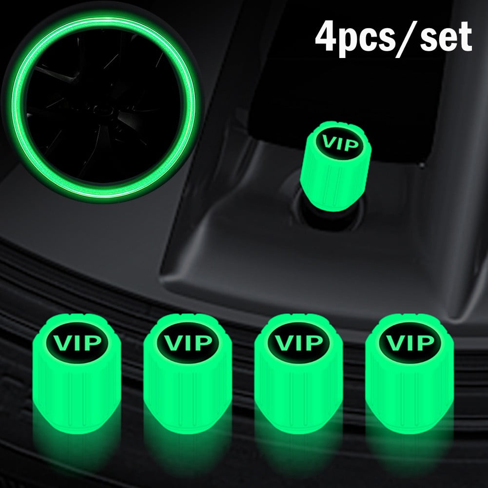 4pc Car Tire Valve Cap Luminous Tire Valve Cover Wheel Cap Dust-proof ...