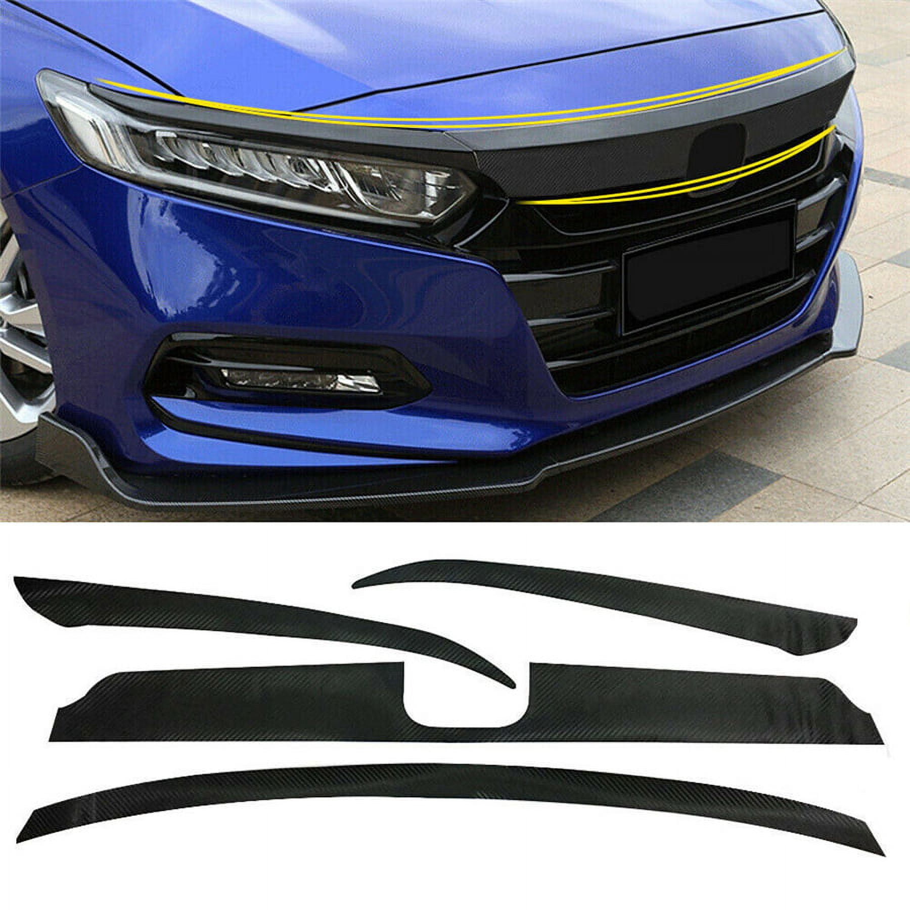 4pc Carbon Fiber Style Front Bumper Grille Wrap Decal For Honda Accord ...