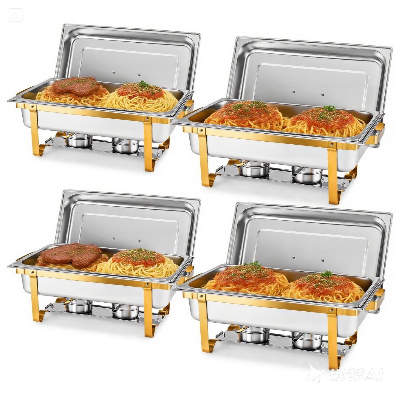 4pc Chafing Dish Buffet Set 9 qt Stainless Steel Chafers and Buffet ...