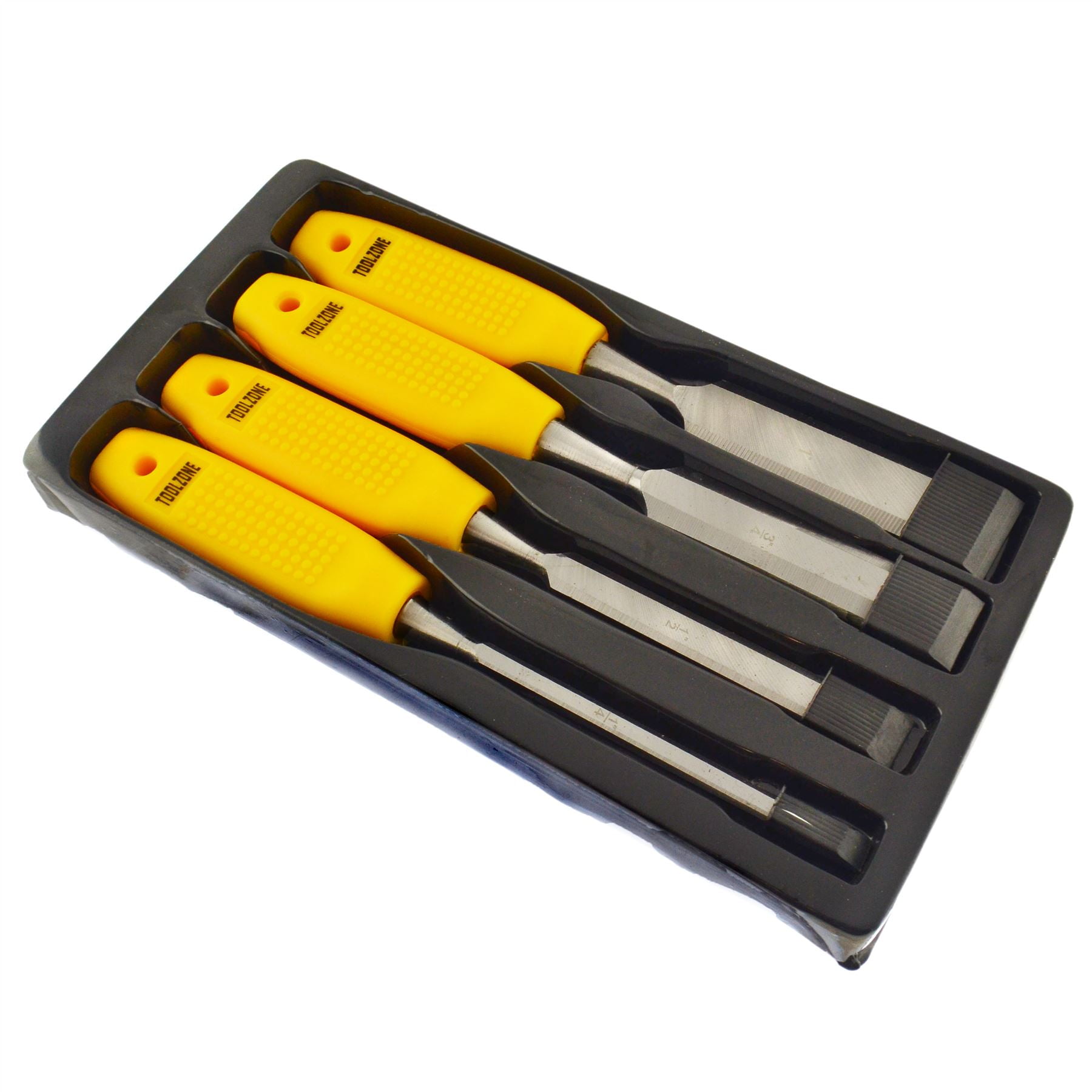 4pc Chisel Plastic Handle Bevel Edge Wood Chisel Woodworking Carpentry ...