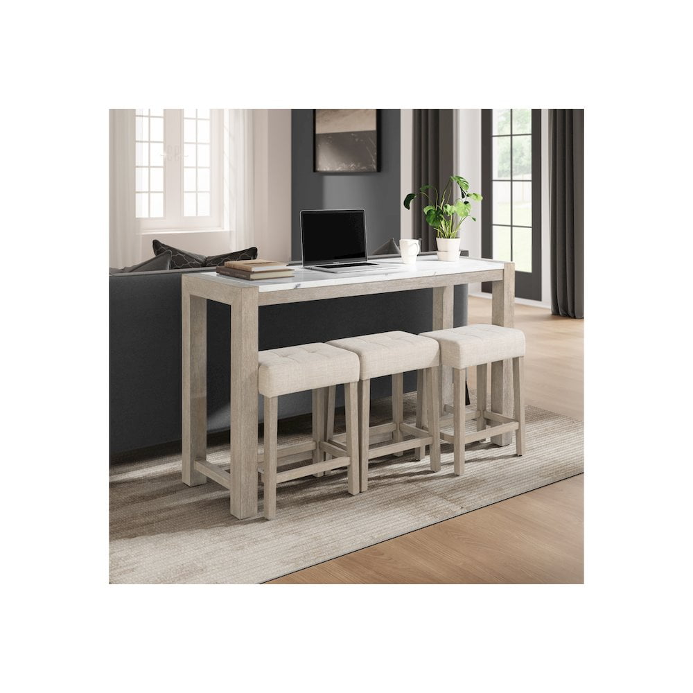 4pc D1321 Console Sofa Table with 3 Stools - Walmart.com
