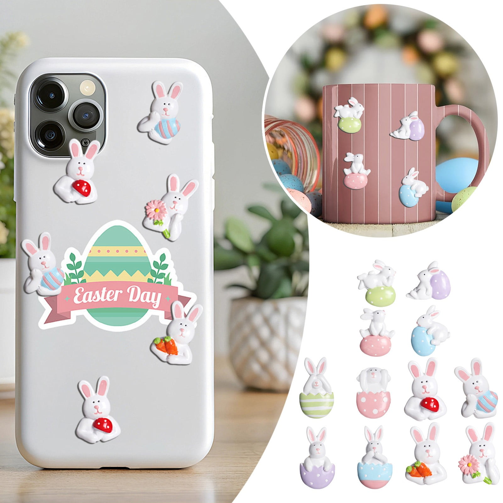 4pc Easter Bunny Refrigerator Rabbit Egg Carrot Fridge Decals Easter ...