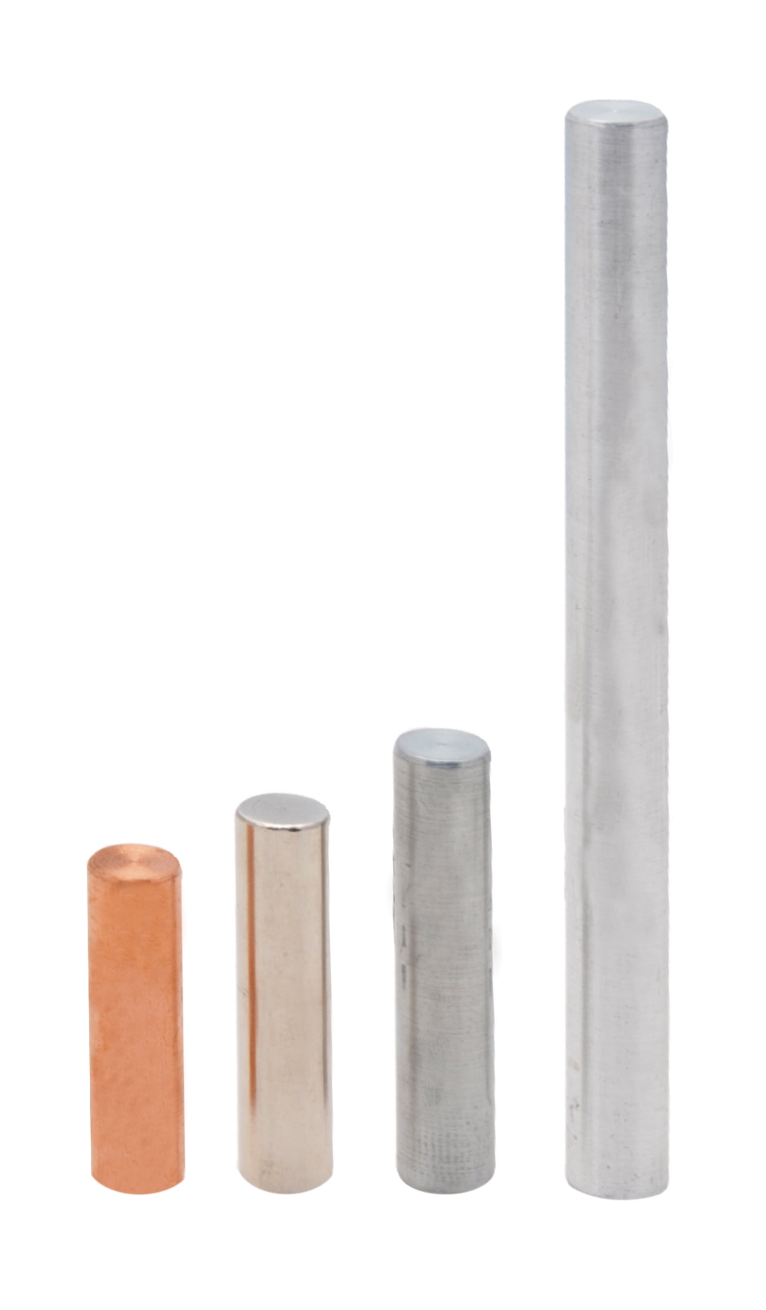 4pc Equal Mass Metal Cylinders Set - Copper, Iron, Aluminum & Zinc ...