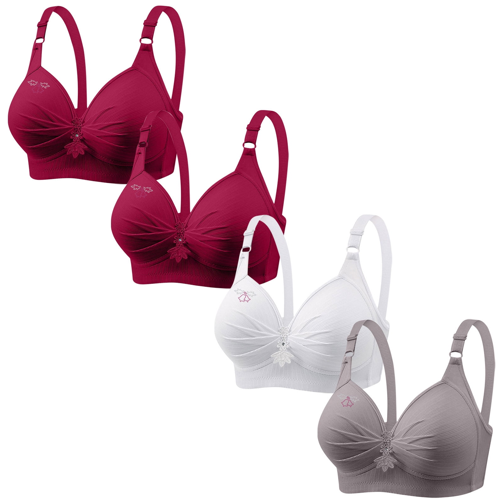 4pc Everyday Bra No Underwire 2024 Full Support Seamless Wireless ...