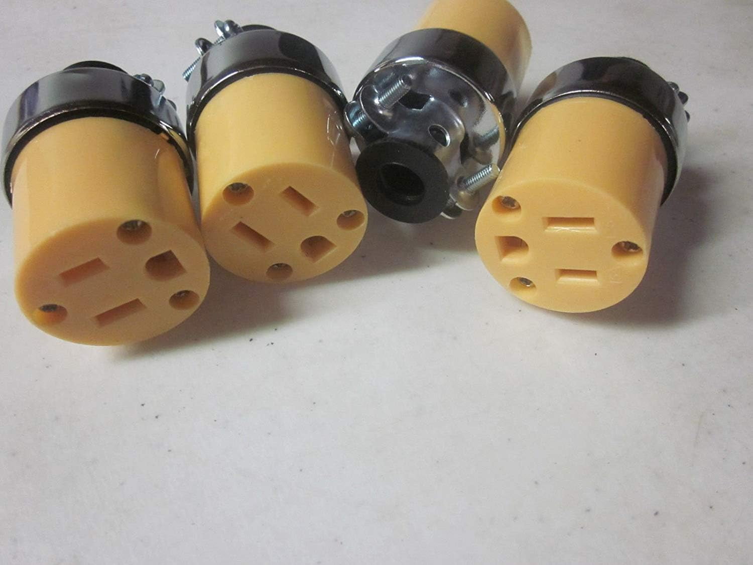4pc FEMALE REPLACEMENT EXTENSION CORD ELECTRICAL WIRE REPAIR PLUG ENDS ...
