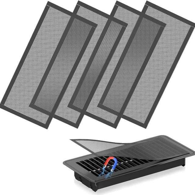 4pc Floor Vent Cover Rectangular Vent Screen Cover Magnetic PVC ...