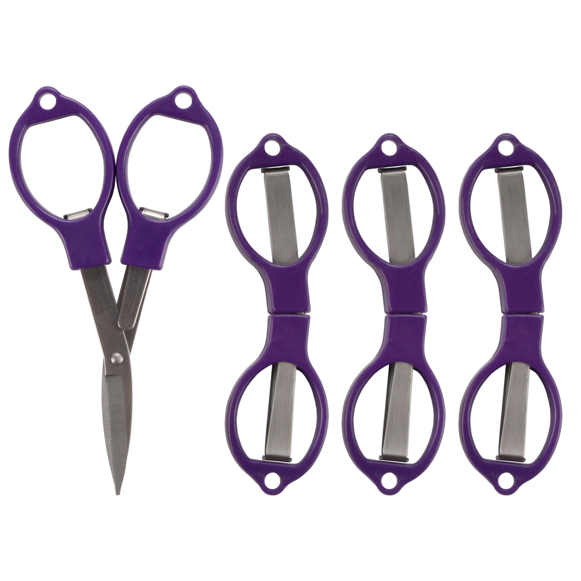4pc Folding Scissors Set - Compact Portable Travel Scissors - Purple ...