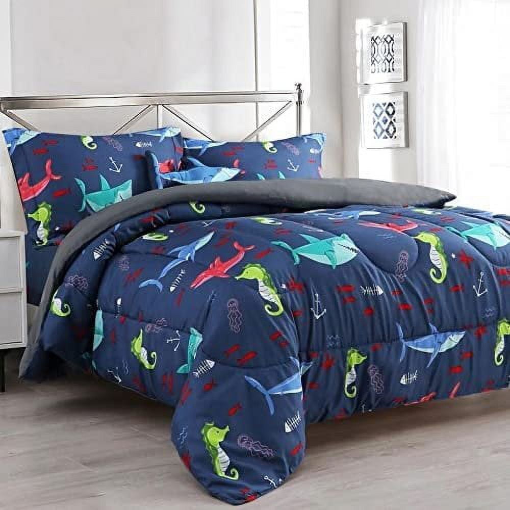 4pc Full Size Kids Boys Teens Comforter Set w/Sham & Decorative Toy ...