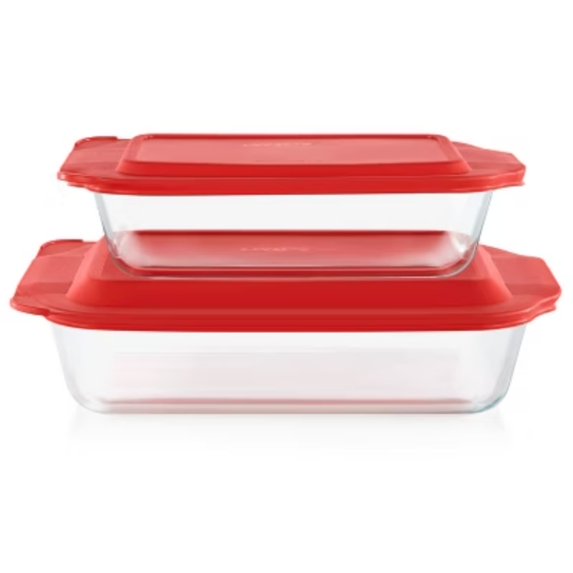 4pc Glass Bakeware Set: Clear Baking Dishes with Lids, Dishwasher ...