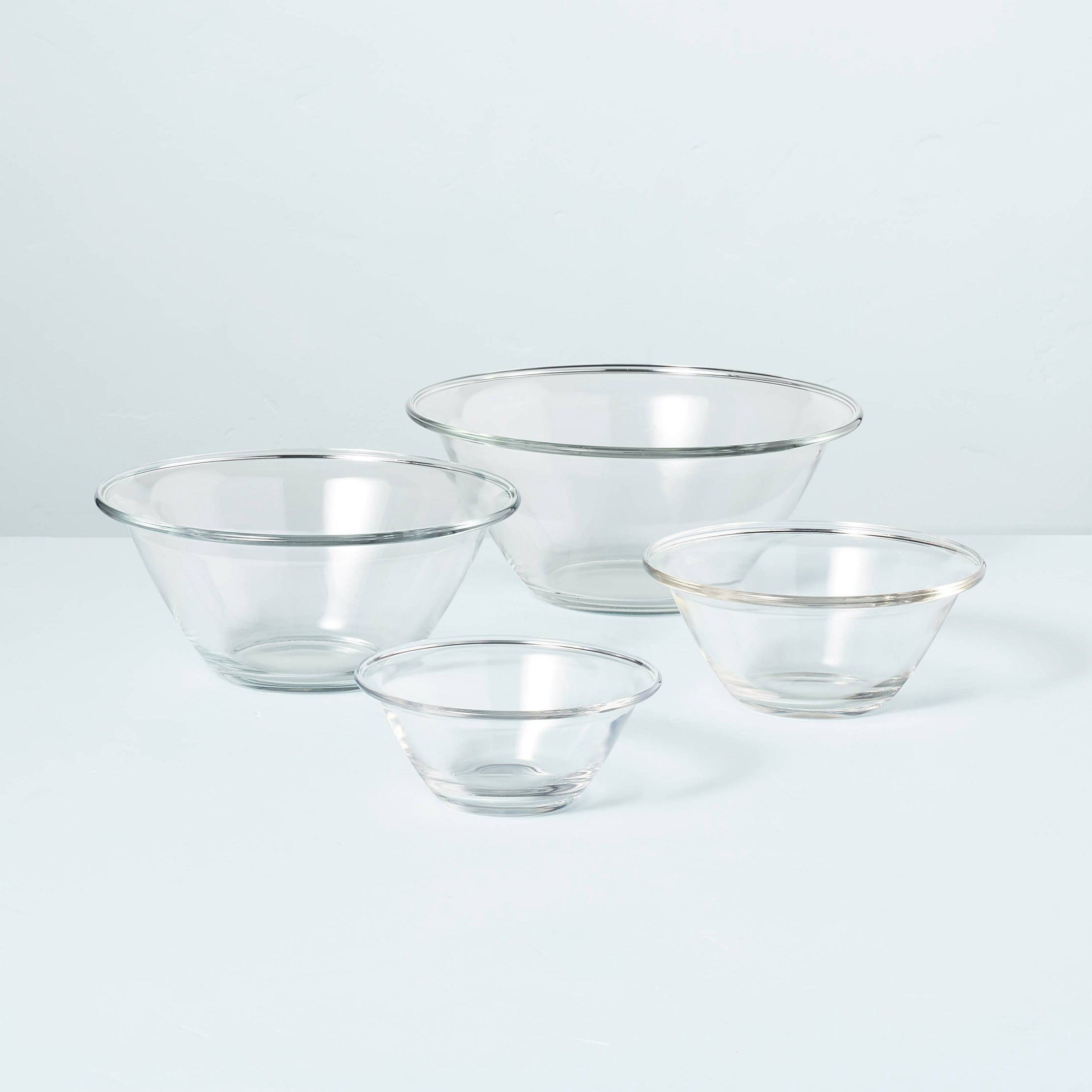 4pc Glass Mixing Bowl Set Clear - Walmart.com