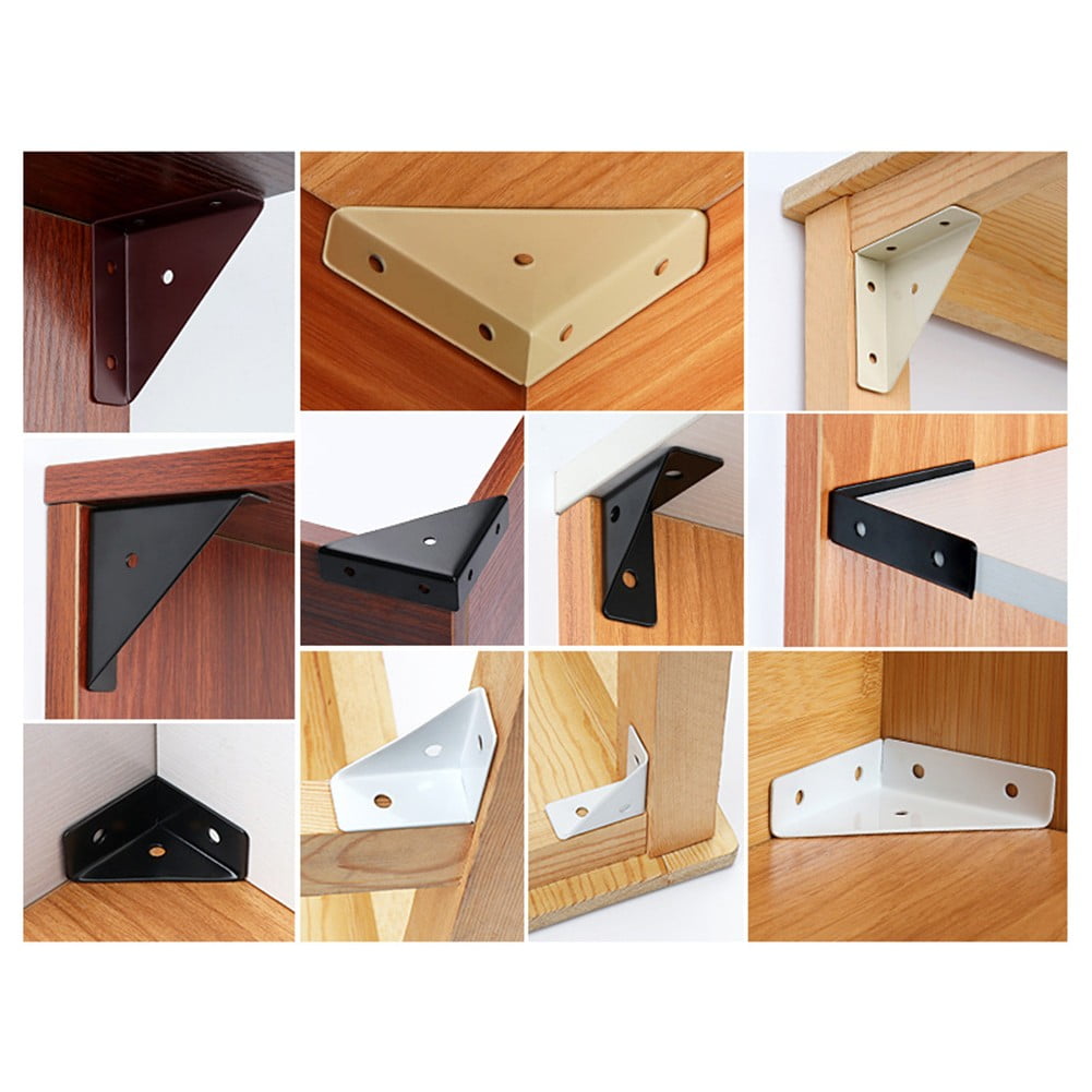 4pc Heavy Iron Corner Brackets for Right Angle Support in Furniture ...