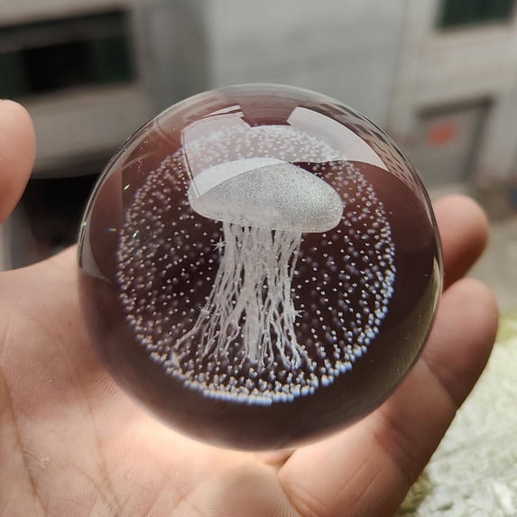 4pc Inner Carving Glass Ball Diaplay Decoration Fengshui Home Decor ...