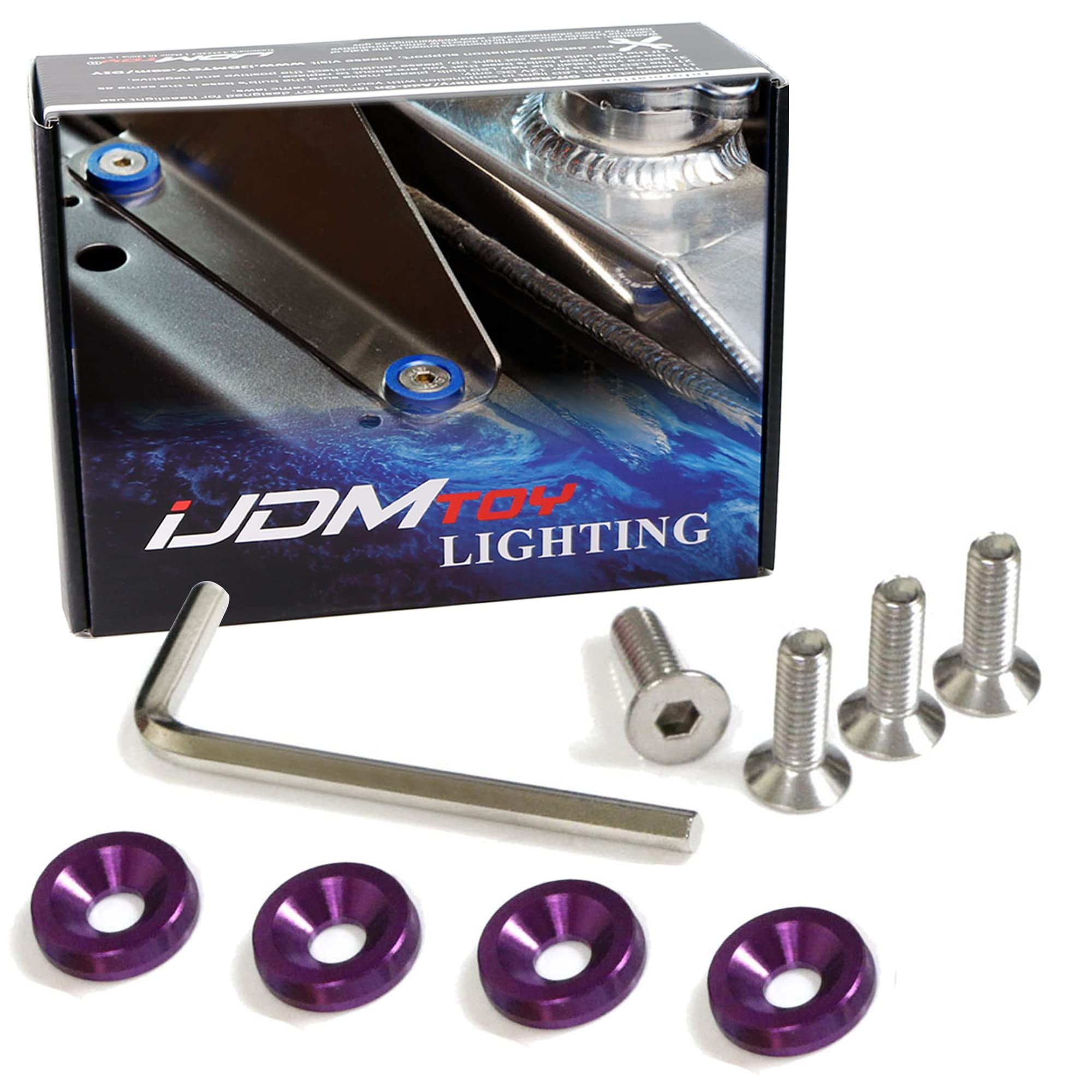4pc JDM Racing Style M6 Purple Aluminum Washers Bolts Kit For Car ...