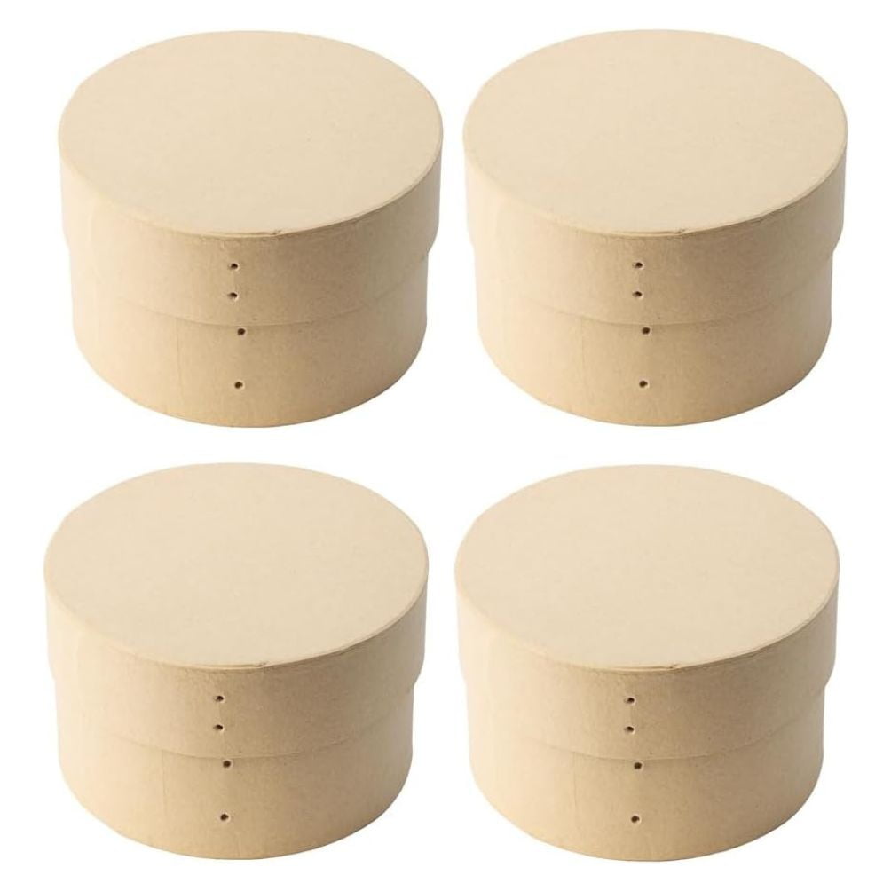 4pc Kraft Paper Mache Shaker-Style Boxes with Lids - for Gifts and ...