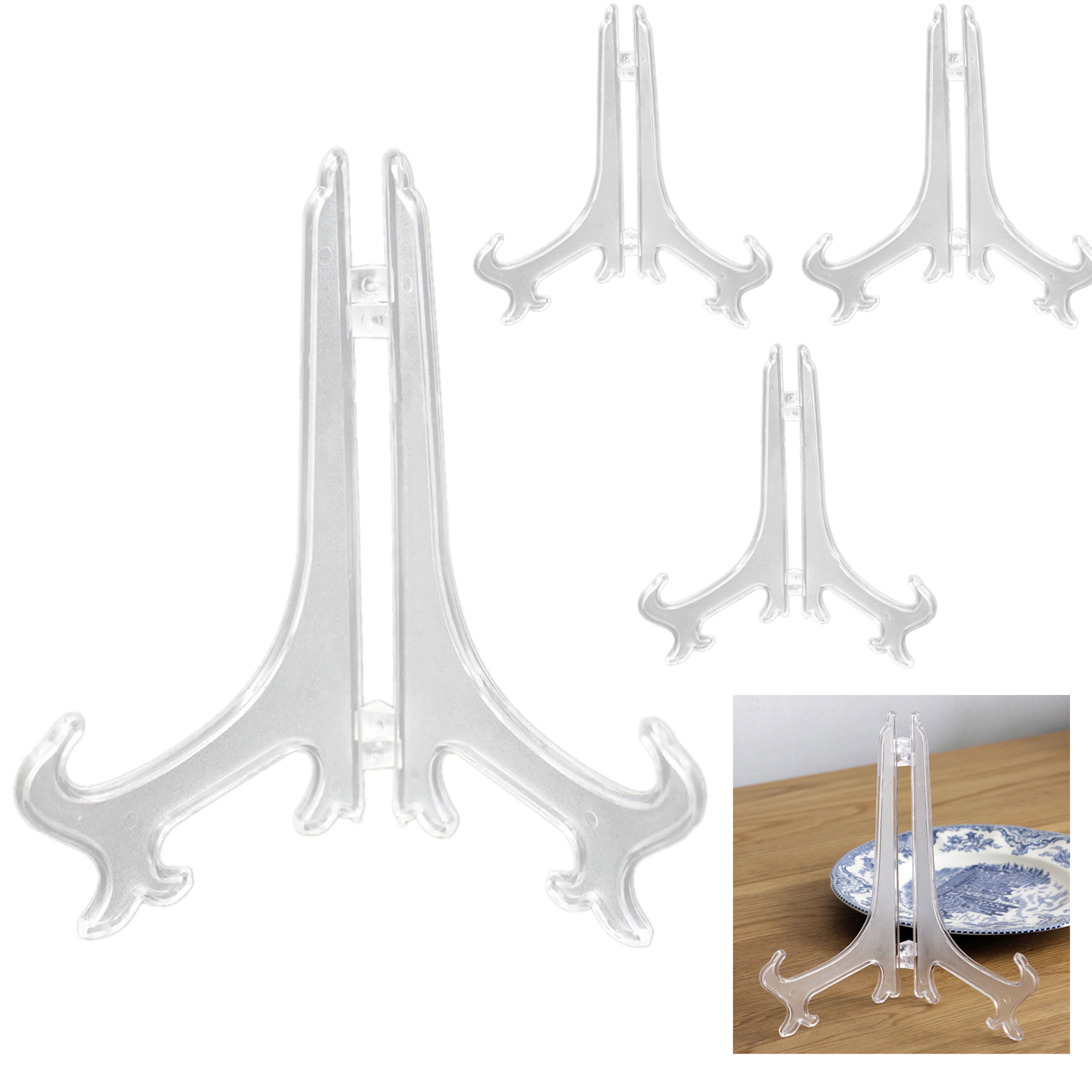 4pc Large Clear Acrylic Display Stand Plate Easel Book Tablet Flat ...