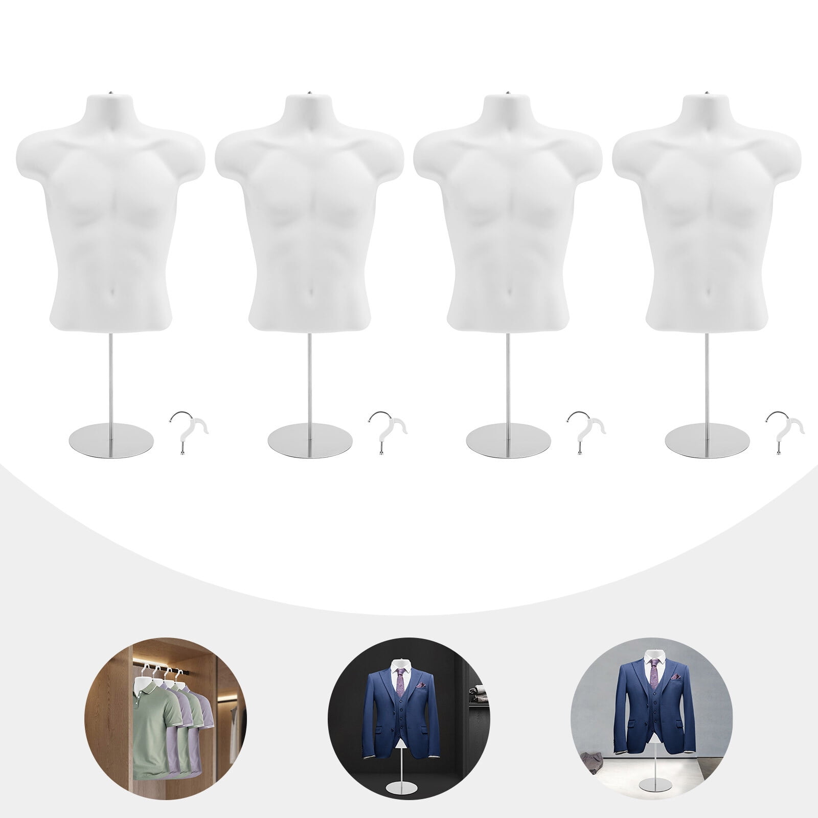 4pc Male Mannequins,hollow Back Maniquin Body,half Maniquin Body ...