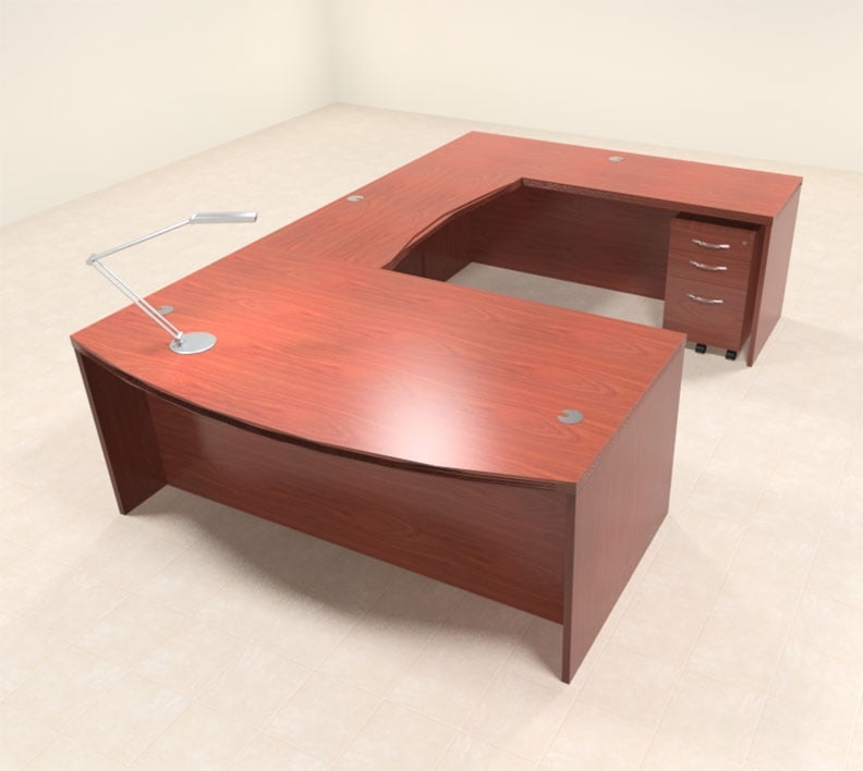 4pc Modern Contemporary U Shaped Executive Office Desk Set, #RO-ABD-U2 ...