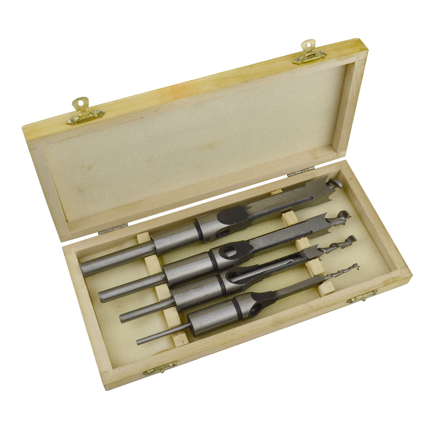 4pc Mortice Drill Tool Set 6,10,13 & 16mm Chisels In Wood Box ...