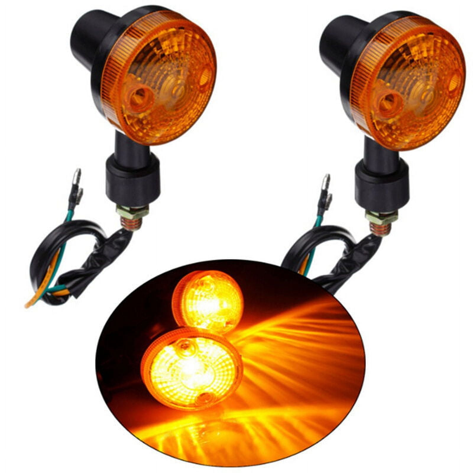 4pc Motorcycle Amber Round Turn Signal Indicator Light Lamp Cafe Racer ...