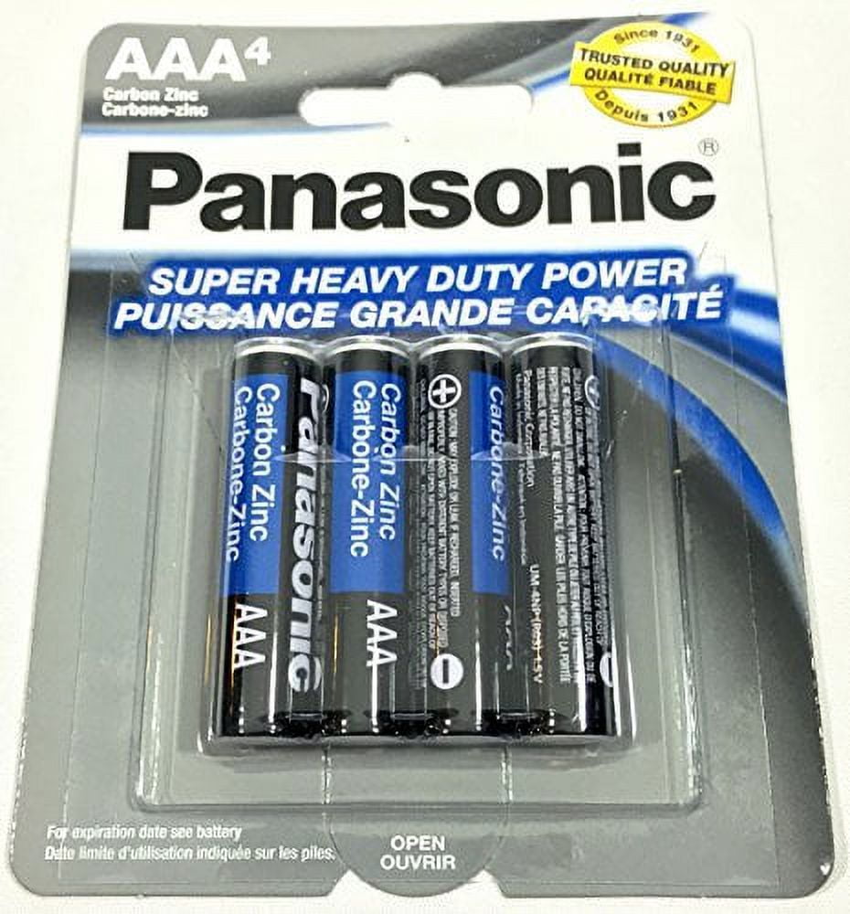 4pc Panasonic AAA Batteries Super Heavy Duty Power Carbon Zinc Triple A ...